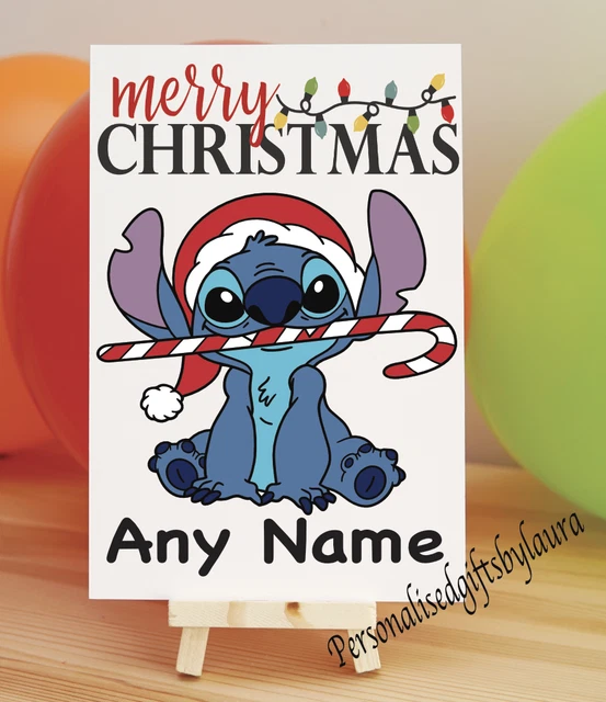 PERSONALISED STITCH LILO Stitch Christmas Card Any Name £3.60 - PicClick UK
