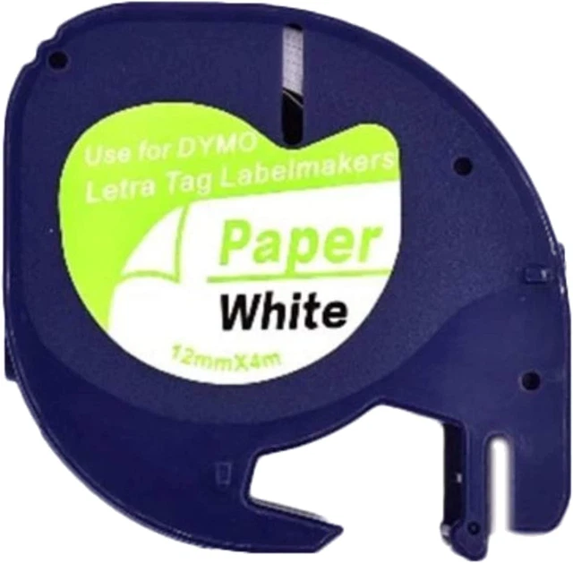 5 PACK COMPATIBLE DYMO Black on White Paper Letratag Labels 91330 91200 ...