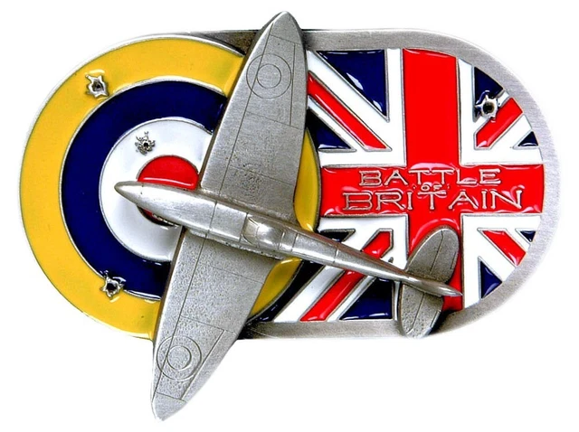 BATTLE OF BRITAIN Spitfire Flugzeug Union Jack Flagge Gürtelschnalle in ...