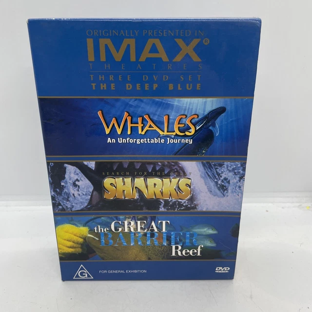 3 DVD SET- IMAX- The Deep Blue: Whales/ Sharks/ Great Barrier Reef Reg ...