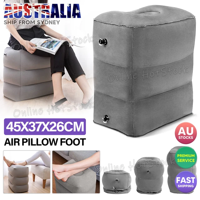 INFLATABLE FOOT REST Stool Adjustable Height Pillow Multipurpose Travel ...
