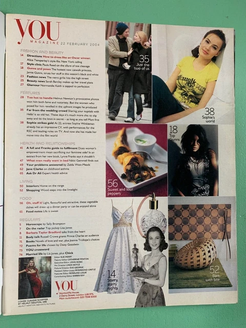 YOU MAGAZINE 22-FEB-2004 CLAUDIA SCHIFFER Jamie Gunns Sophie Winkleman ...