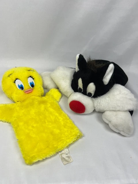 LOONEY TOONS WARNER Bros Vintage Sylvester Cat 10" Hand Puppet & tweedy ...