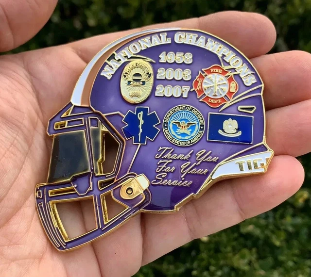 LSU TIGERS FOOTBALL National Champs Police Military Challenge Coin Non ...