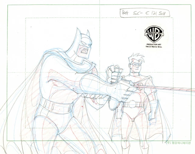 BATMAN ANIMATED SERIES- Original Production Drawing-Batman/Robin-Deep Freeze £331.58 - PicClick UK