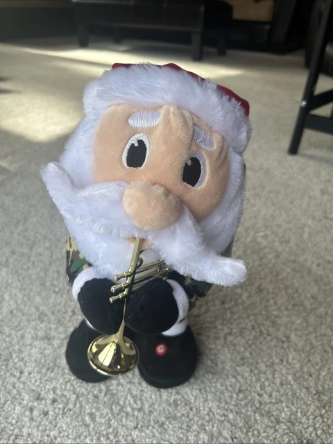 GEMMY ANIMATED TRUMPET Santa In Army Outfit Pre Owned Condition Works ...