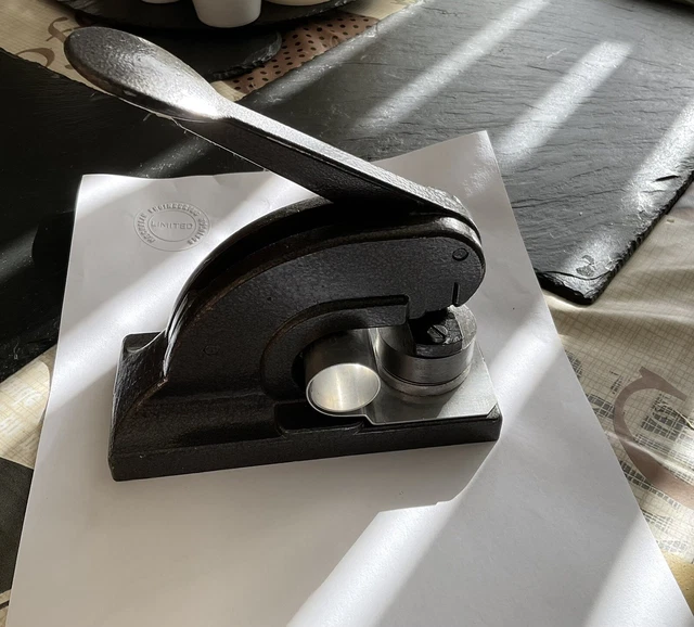 CAST IRON SEAL Stamp Emboss Paper, Vintage Mechplan Engineering ...