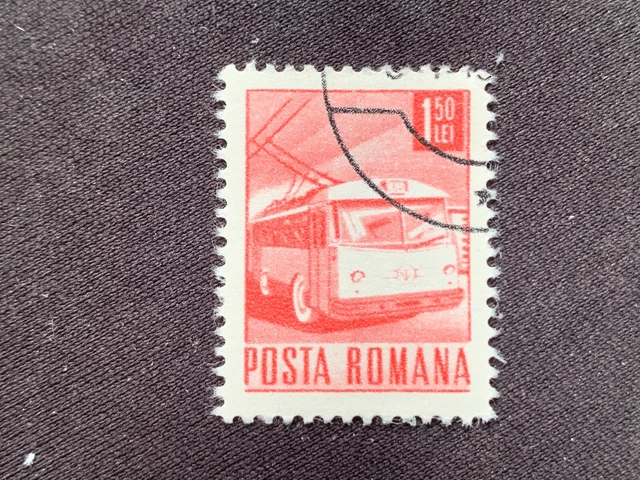ROMANIA POSTA ROMANA 1971 Transport & Communication 1.50L Red Tram ...