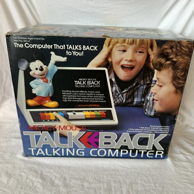 VINTAGE 1980S DISNEY Mickey Mouse Talk Back Talking Computer NIB 1987 ...