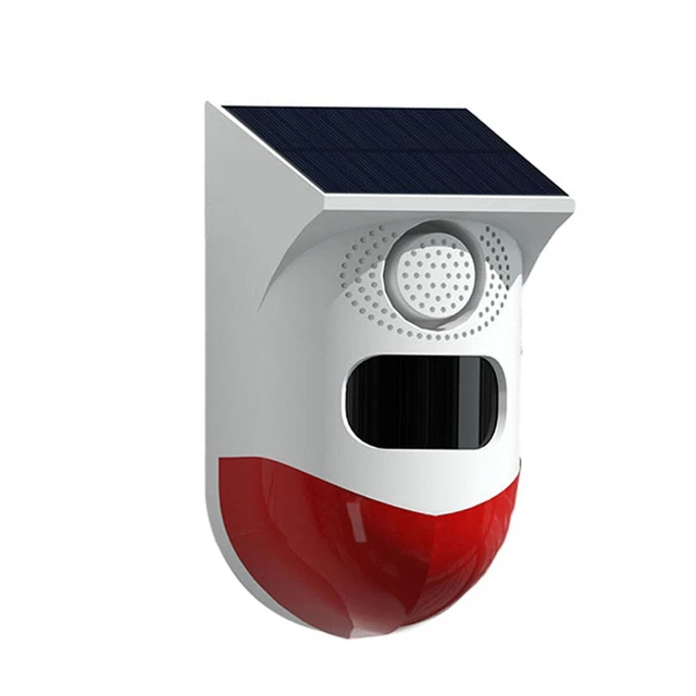 OUTDOOR SOLAR ALARM with High Decibel Sound TUYA Compatible Motion ...