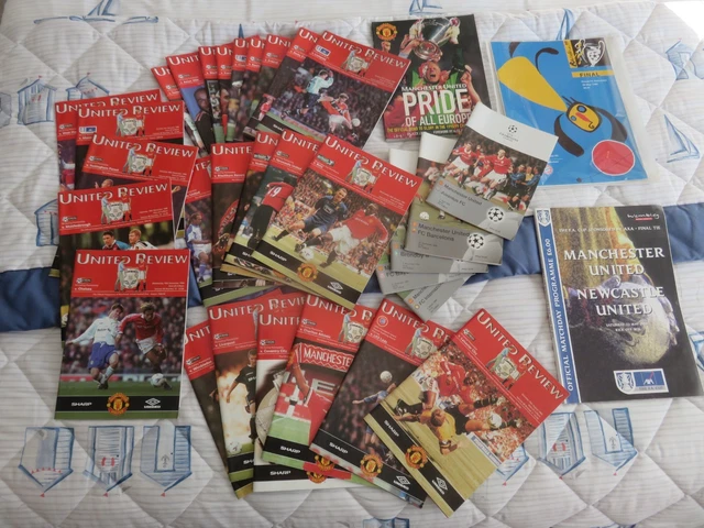 MANCHESTER UNITED 1998/1999 Treble Season Complete Set Home Programmes ...