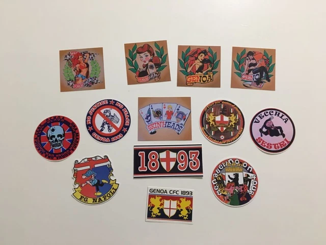 GENOA 13 ADESIVI Ultras Pegatinas Aufkleber Stickers Skinheads Fossa ...