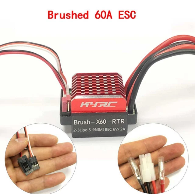 TWO-WAY 60A BRUSHED Electric Speed Controller ESC for 1/10 RC Car ...
