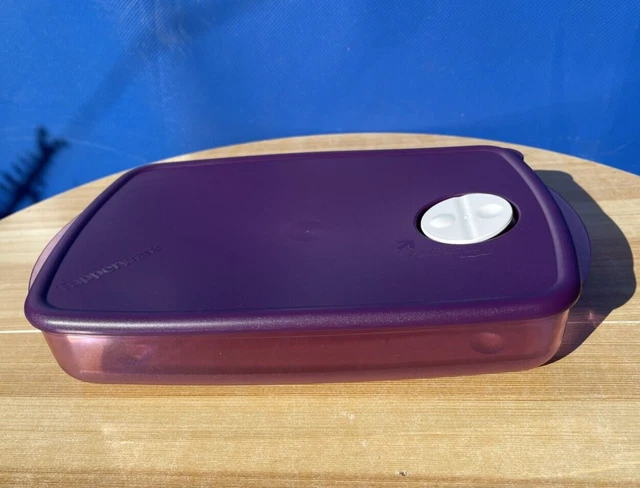 TUPPERWARE ROCK N Serve Rectangular Microwave Safe Container 6Cup Grape ...