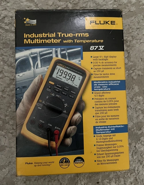 FLUKE 87V INDUSTRIAL True RMS Multimeter W/ Test Leads $339.00 - PicClick