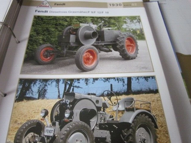 TRAKTOR FENDT DIESELROSS Grasmäher F 9F F 12 F18, 1930 Datenblatt 02 ...