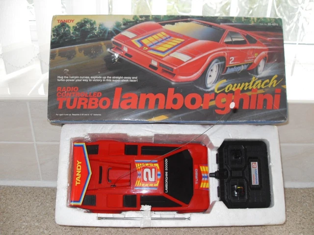 VINTAGE TANDY RC red turbo lamborghini countach boxed for repair or ...