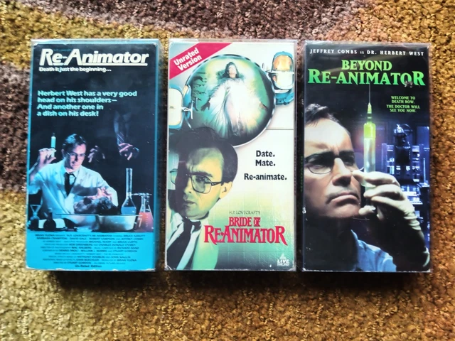 RE-ANIMATOR UNRATED HORROR VHS lot trilogy Bride Of Beyond Vestron ...