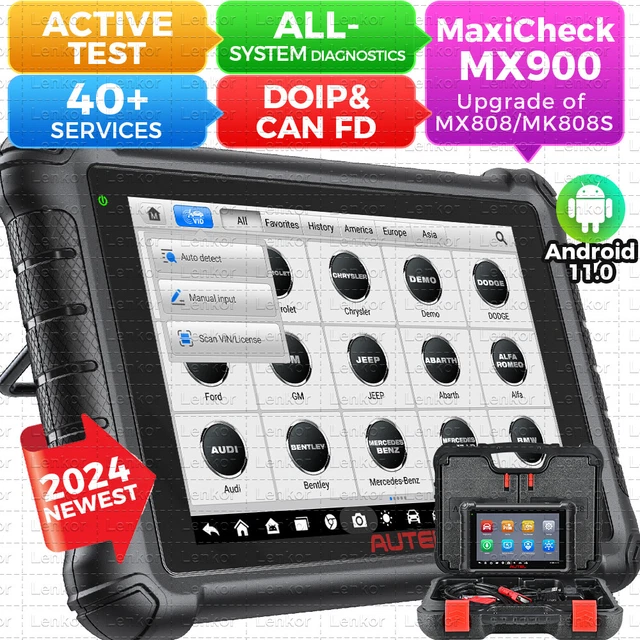 2024 AUTEL MAXICHECK MX900 Full Bidirectional Scanner Tool 40+ Service ...