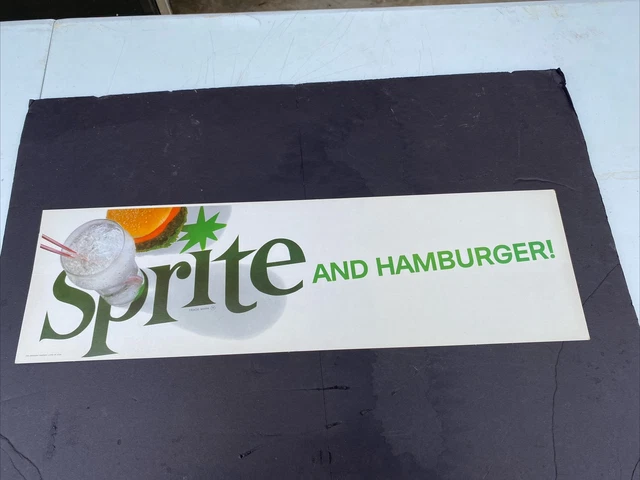 VINTAGE 1960’S COCA-COLA SPRITE Cardboard Channel Card Sign Hamburger £ ...