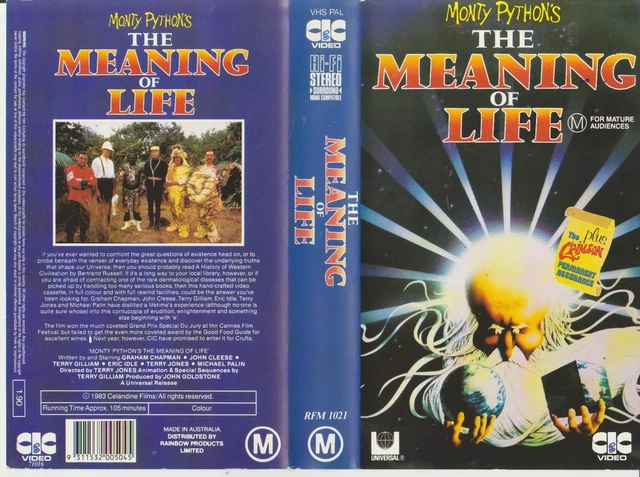 MONTY PYTHONS THE Meaning of Life - 1983 Pre Cert Australian CIC Video ...