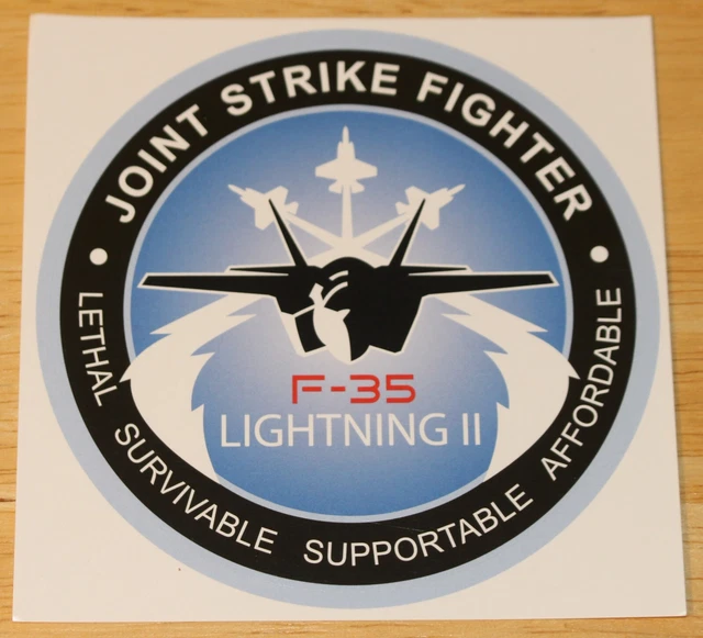LOCKHEED-MARTIN JSF JOINT Strike Fighter F-35 Lightning II Sticker $6. ...