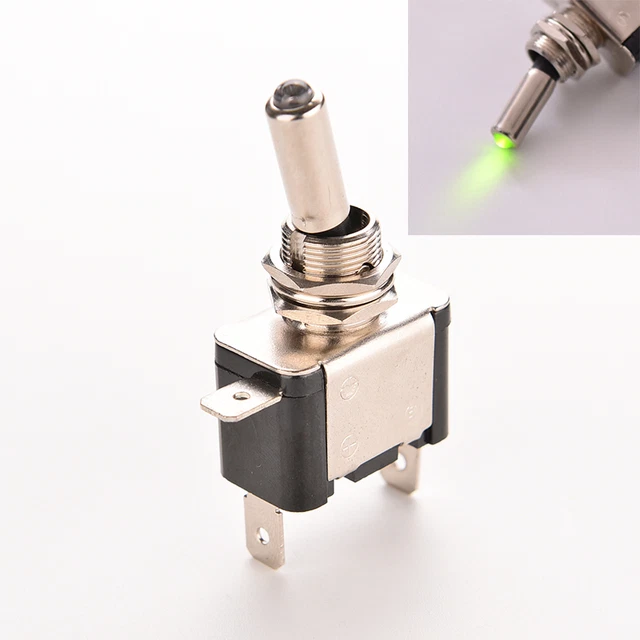 GREEN LED LIGHTED Toggle Switch Rocker 12V 20A On Off Car Truck Atv ...