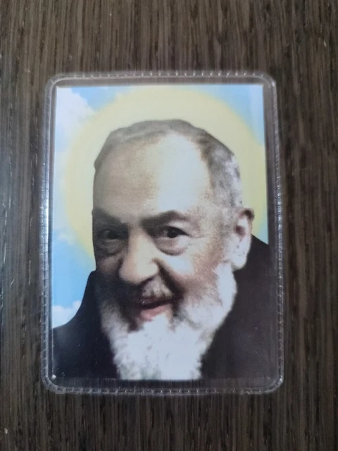 SAN PIO DA Pietrelcina, Holy Card plastificata, Reliquia Saio EUR 19,00 ...