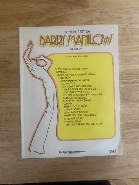 VERY BEST OF BARRY MANILOW - Edición All-Organ, 1979, Palabras, Acordes ...