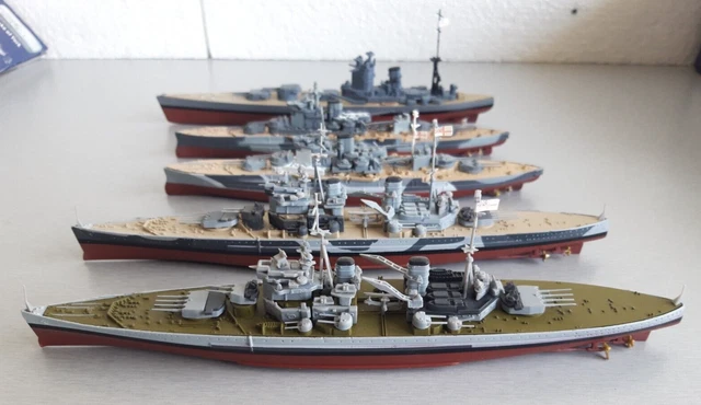 WARSHIPS OF WW2: HMS Nelson, HMS DoY + 3 Battleships in 1:1000 scale ...