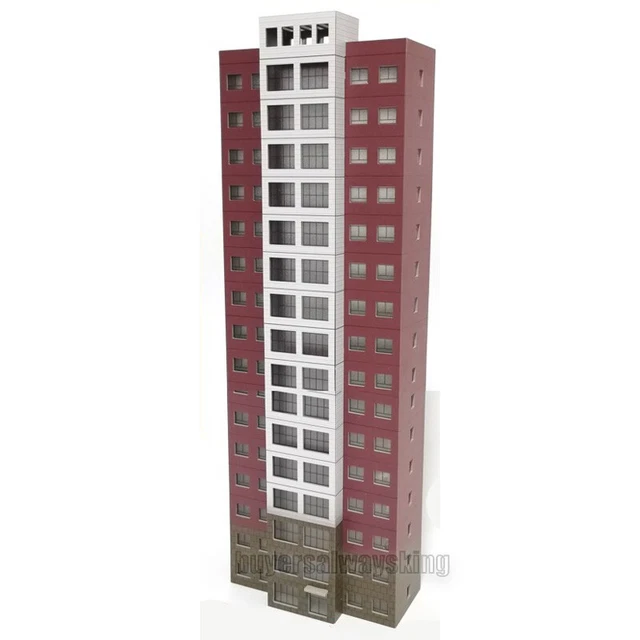 1/160 N SCALE Buildings Train Railway Modern Tall Residential 16th ...