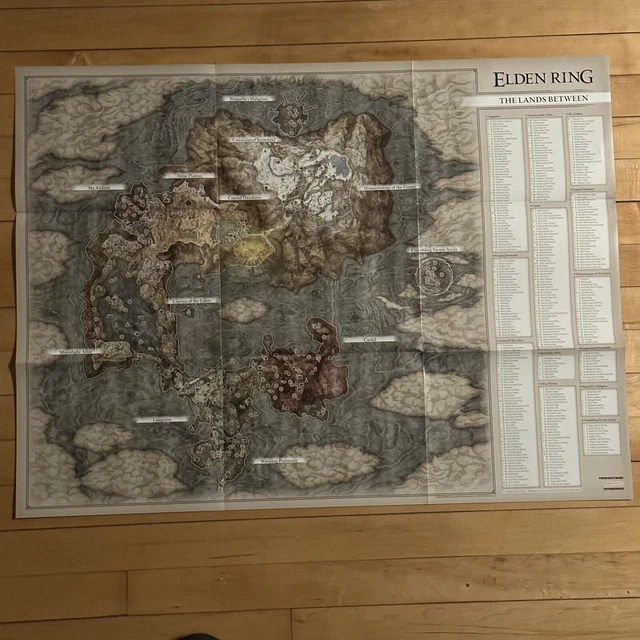 ELDEN RING POSTER - Map of The Lands Between - Bandai Namco 2022 Double ...