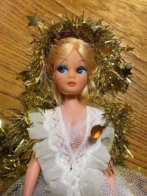 VINTAGE DOLL MADE In Hong Kong Dressed As Christmas Fairy Princess Tree ...