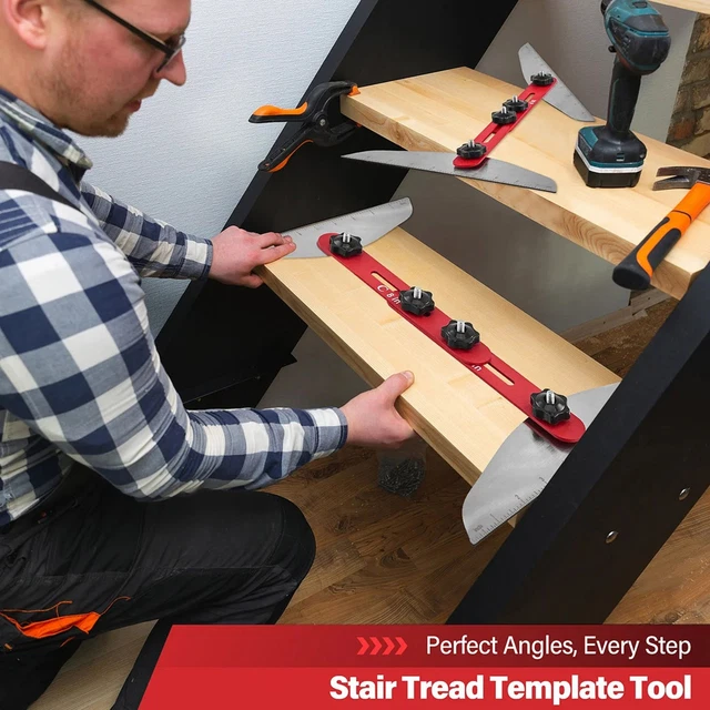 26PCS STAIR TREAD Template Tool Adjustable Metal Measuring Stair Jig ...