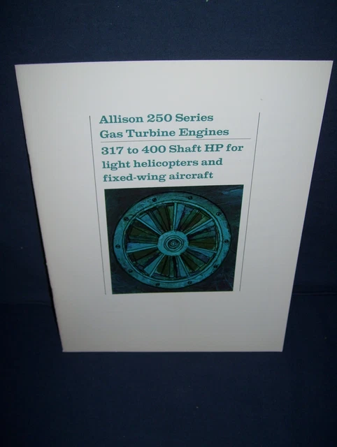 VINTAGE ALLISON 250 Series Gas Turbine Engines Brochure Used 250 SP 101 ...