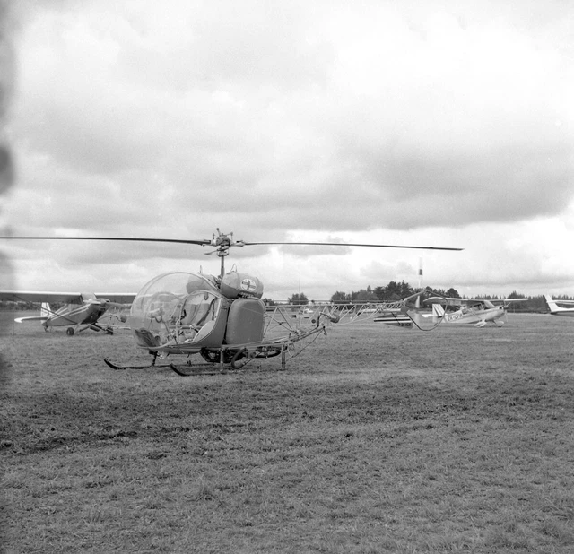 BELL 47G, ZK-HCM, at Hamilton NZ, in 1968, LARGE size NEGATIVE £3.00 ...