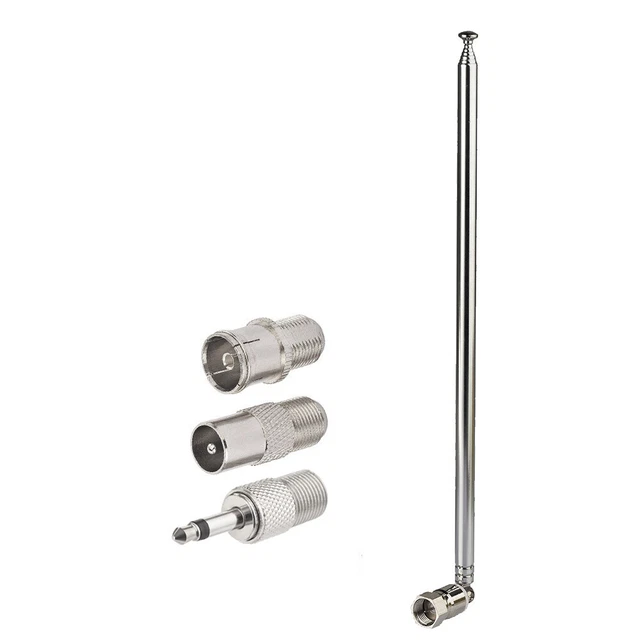 F TYPE TELESCOPIC Aerial Antenna 75 Ohm with TV / 3.5 Adapter Bose-Wave ...