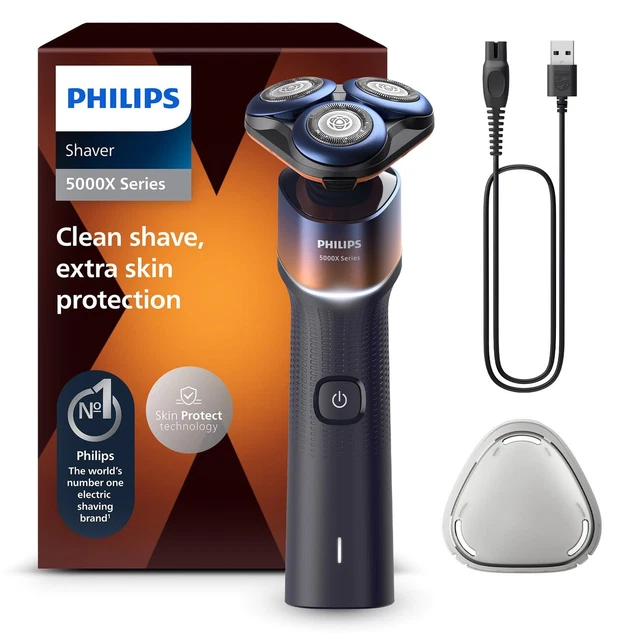 PHILIPS SHAVER 5000X Series, Wet and Dry Electric Shaver, Skin Protect ...