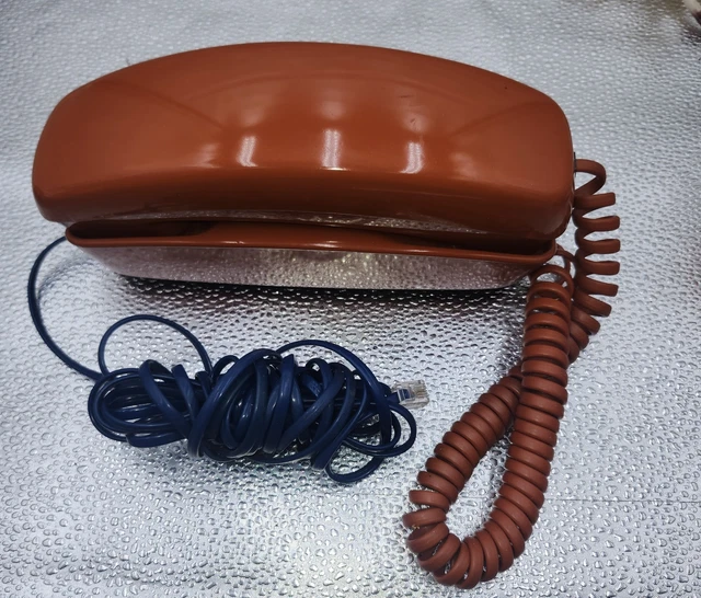 VINTAGE 1970S AT&T Trimline Wall Phone Orange Push Button GATOR ...