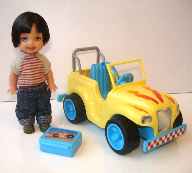 BARBIE DOLL SHELLY Tommy Happy Family RYAN with Outfit & Yellow Car £49 ...