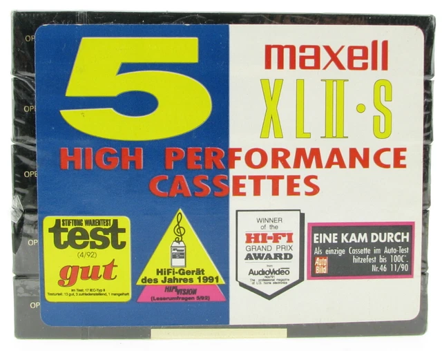 5X MAXELL XL II-S 90 Kassetten Pack - NEU & OVP Tape Cassette MC Leerkassette EUR 129,90 ...