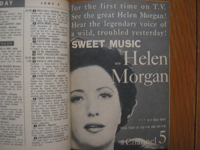 1957 TV GUIDE(HELEN MORGAN/TIM CONSIDINE/JOANNA BARNES/ANDY GRIFFITH ...