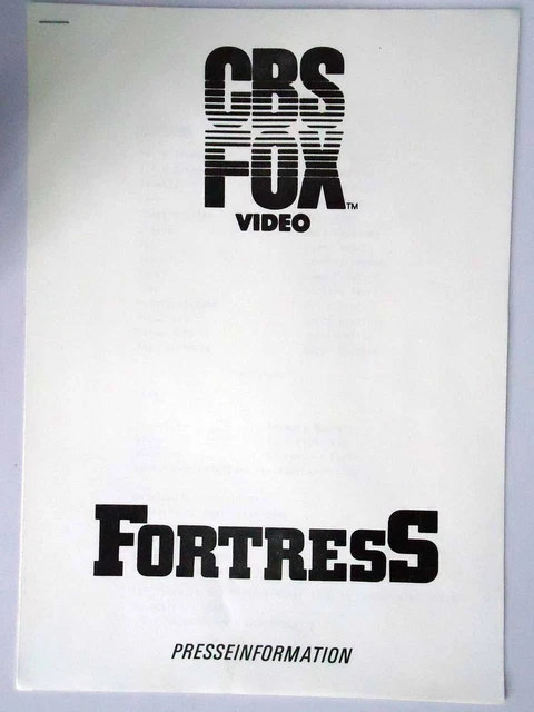 FORTRESS - DIE Festung - VHS-Info - Rachel Ward - Sean Garlick ...