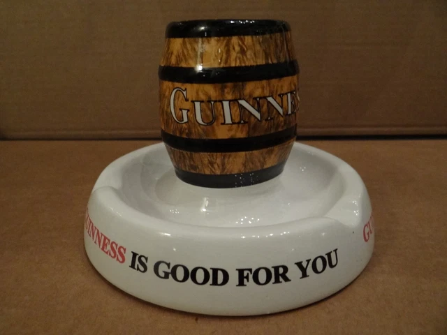 VINTAGE MINTON`S GUINNESS Barrel Match Box Holder and Ashtray £25.00 ...