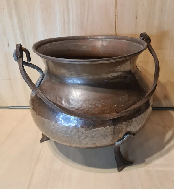 GROS CHAUDRON ANCIEN en cuivre martelé et métal EUR 109,00 - PicClick FR