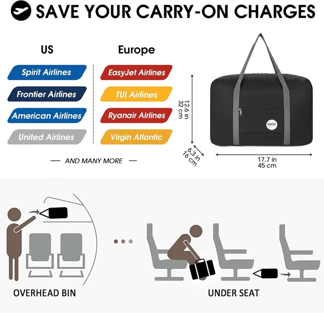 CABIN BAG 45X36X20 for Easyjet Airlines Underseat Travel Bag Holdall ...