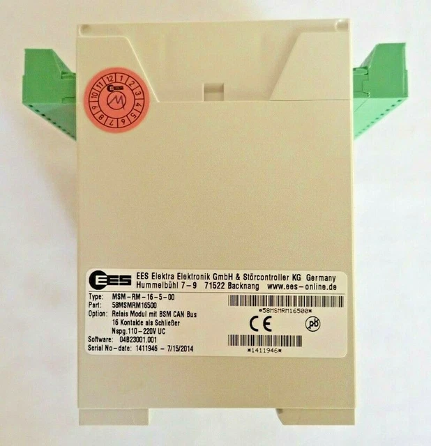 EES MSM-RM-16-5-00 58MSMRM16500 Relay Module W/ 04B23001.001 Software ...