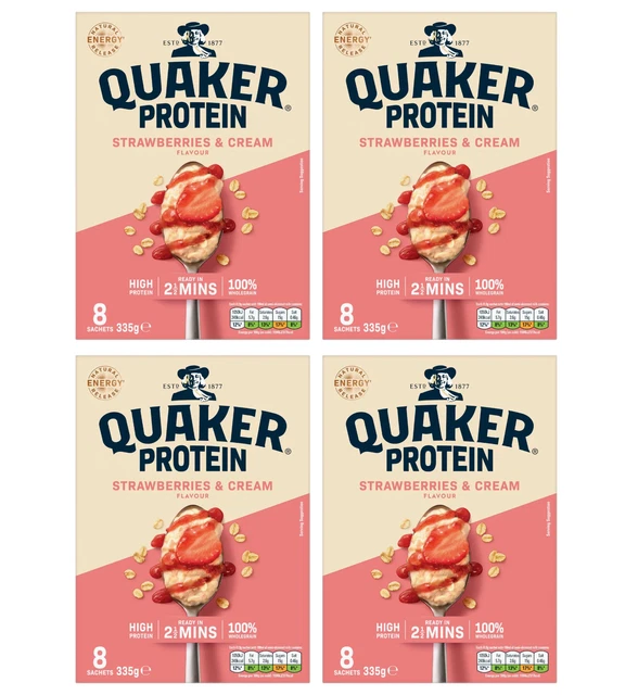 QUAKER OAT SO Simple Strawberries & Cream Flavour Porridge Sachets PACK ...