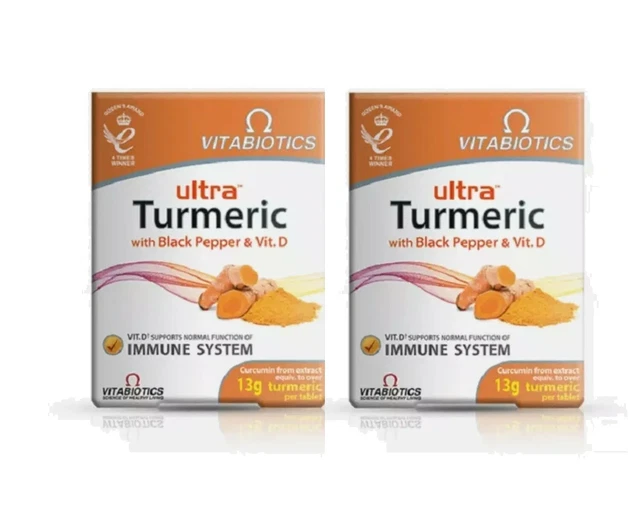 2 BOXES X Ultra Turmeric with Black Pepper & Vitamin D 60 Tablets £23. ...