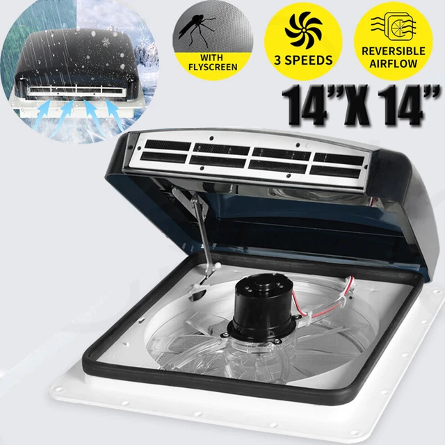 14& RV ROOF Fan 3 Speed 2-Way Exhaust Vent Camper Trailer Van Caravan ...